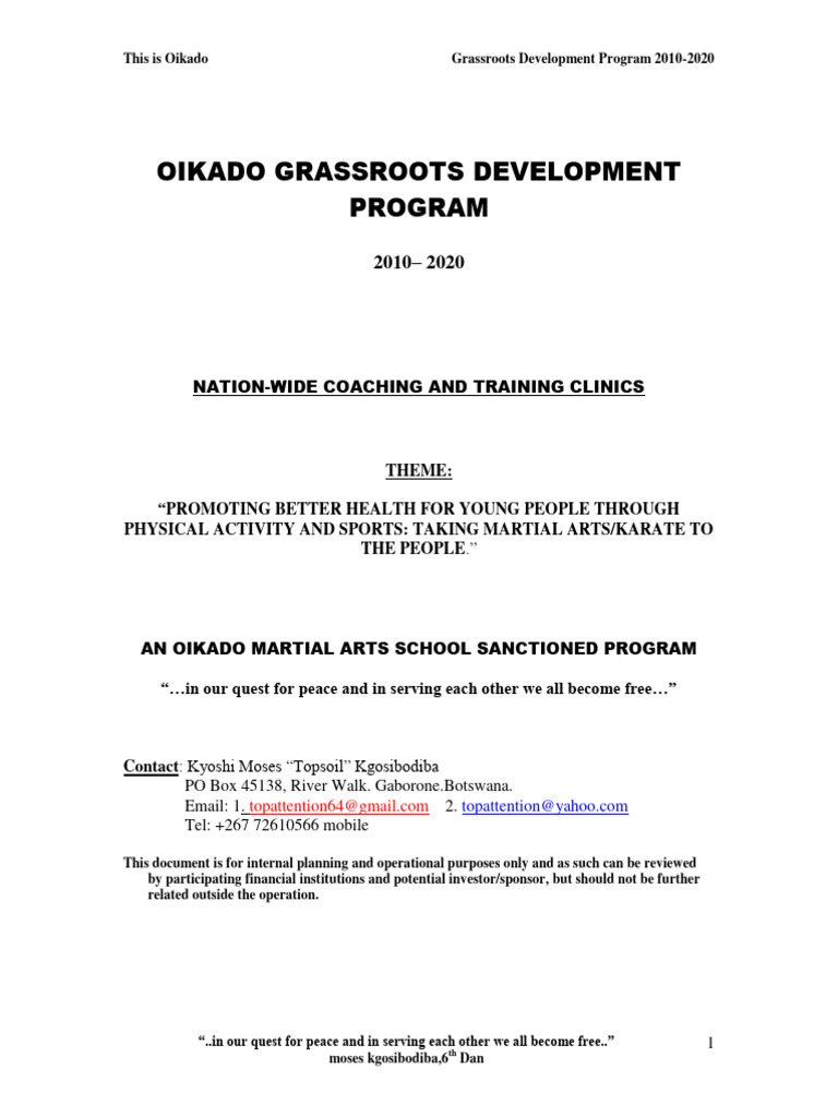 Grassroots Development Program | PDF | Weight Training | Goal