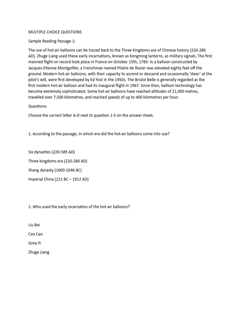 Multiple Choice Questions Sample 1 | PDF | Social Science