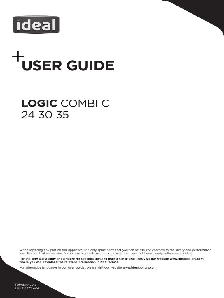 Ideal Logic Combi C User Guide | PDF | Water Heating | Boiler