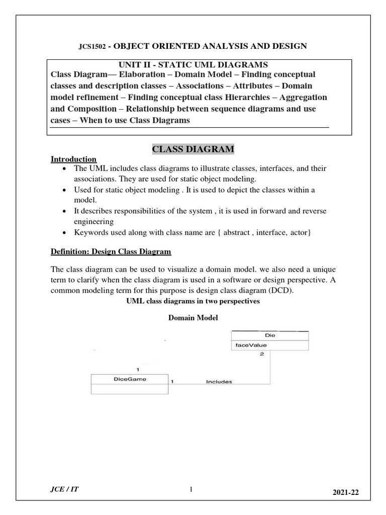 OOAD Unit-2 | PDF | Class (Computer Programming) | Conceptual Model OOAD Unit-2 | PDF | Class (Computer Programming) | Conceptual Model