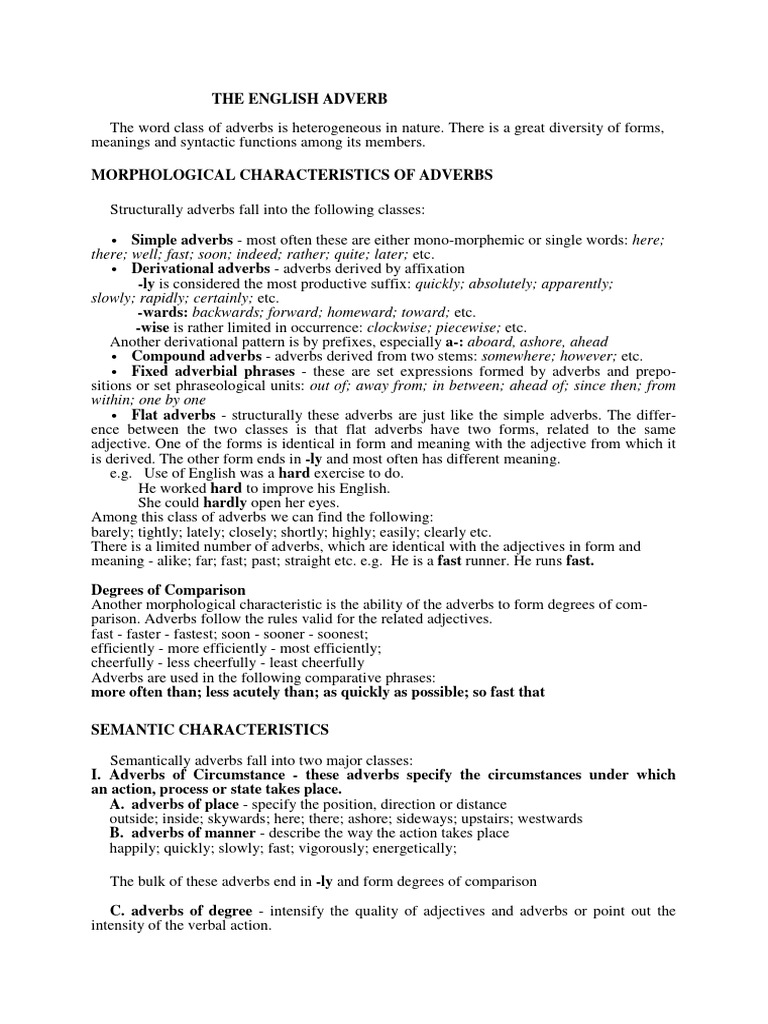 The English Adverb | PDF | Adverb | Adjective