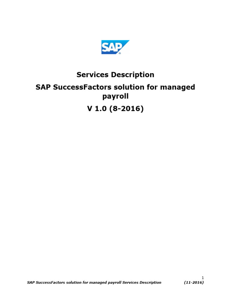 SAP Managed Payroll Services Overview | PDF | Security | Computer Security