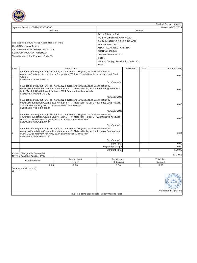 Cds Invoice 103858806 | Download Free PDF | Taxes | Trade