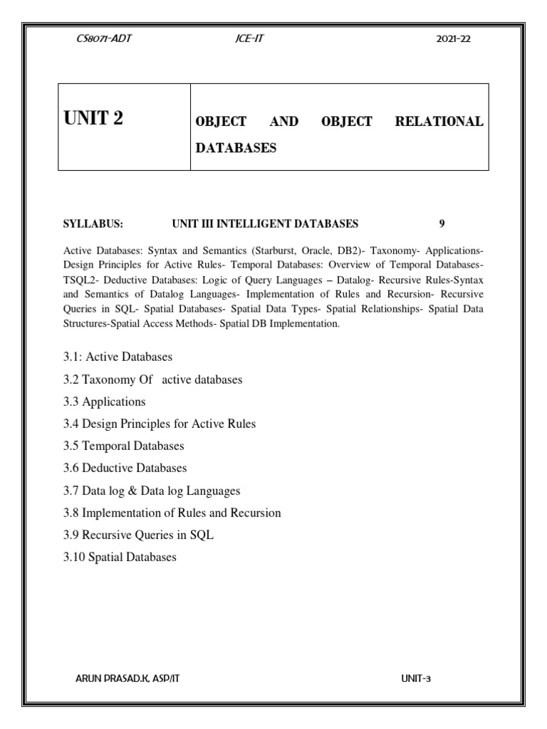 Unit-3 Final | PDF | Databases | Sql Unit-3 Final | PDF | Databases | Sql