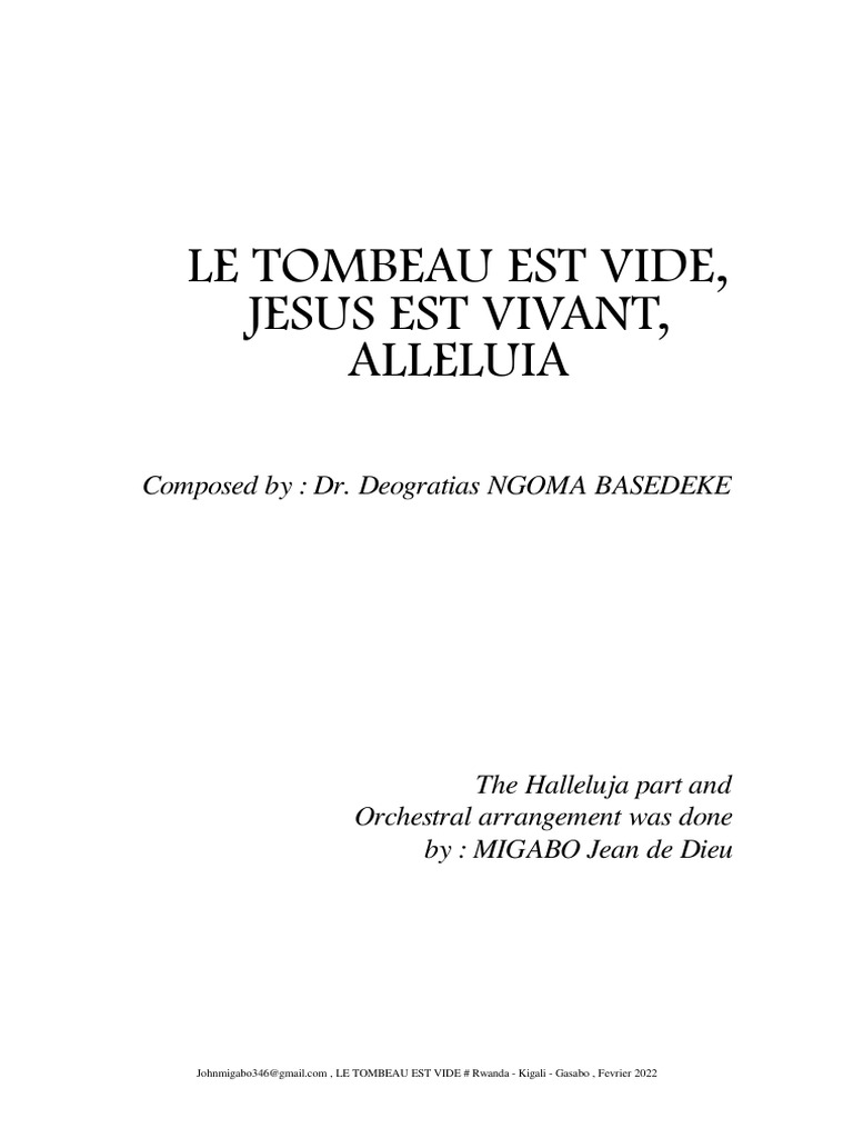 Le Tombeau Est Vide, Jesus Est Vivant | PDF | Classical Music | Baroque ...