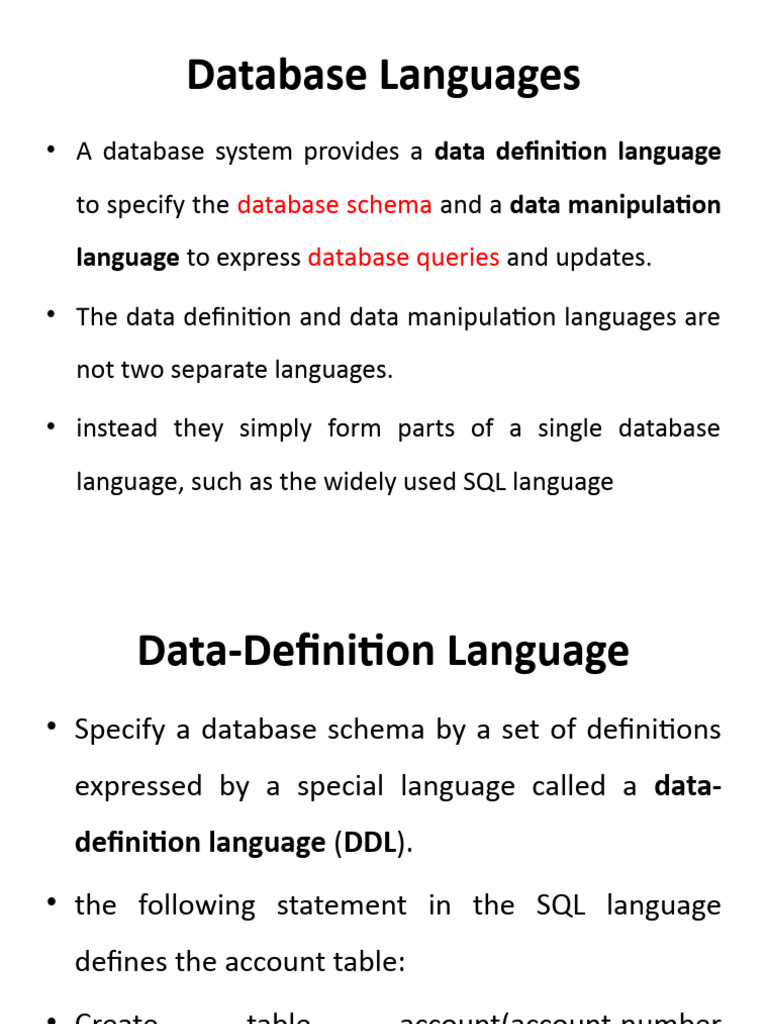 Database Languages | PDF | Databases | Relational Database Database Languages | PDF | Databases | Relational Database