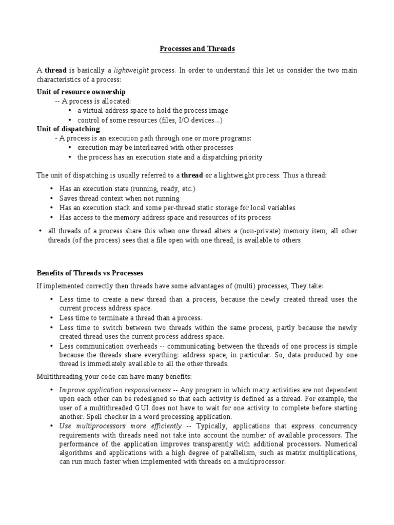 Processes and Threads: Improve Application Responsiveness - Any Program ...