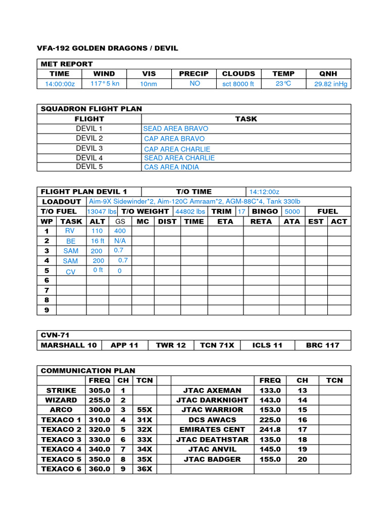 DCS WORLD Flaming Sunrise Campaign Kneeboard Pushing Back To Dubai | PDF
