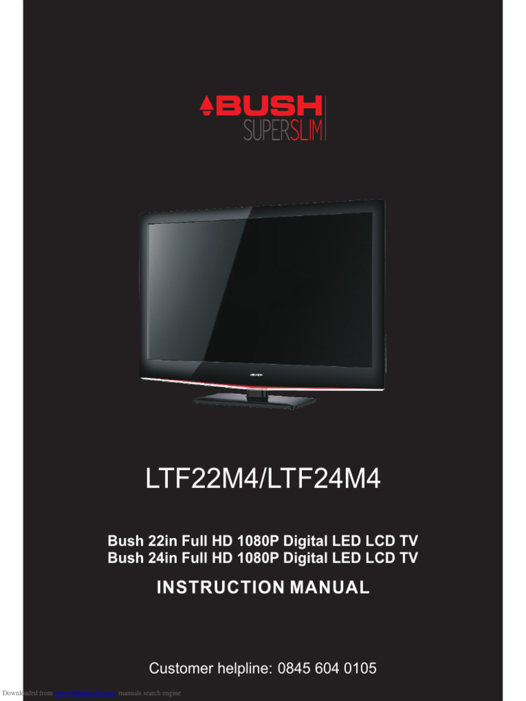 Bush 22" & 24" TV User Manual | PDF | Power Supply | Television