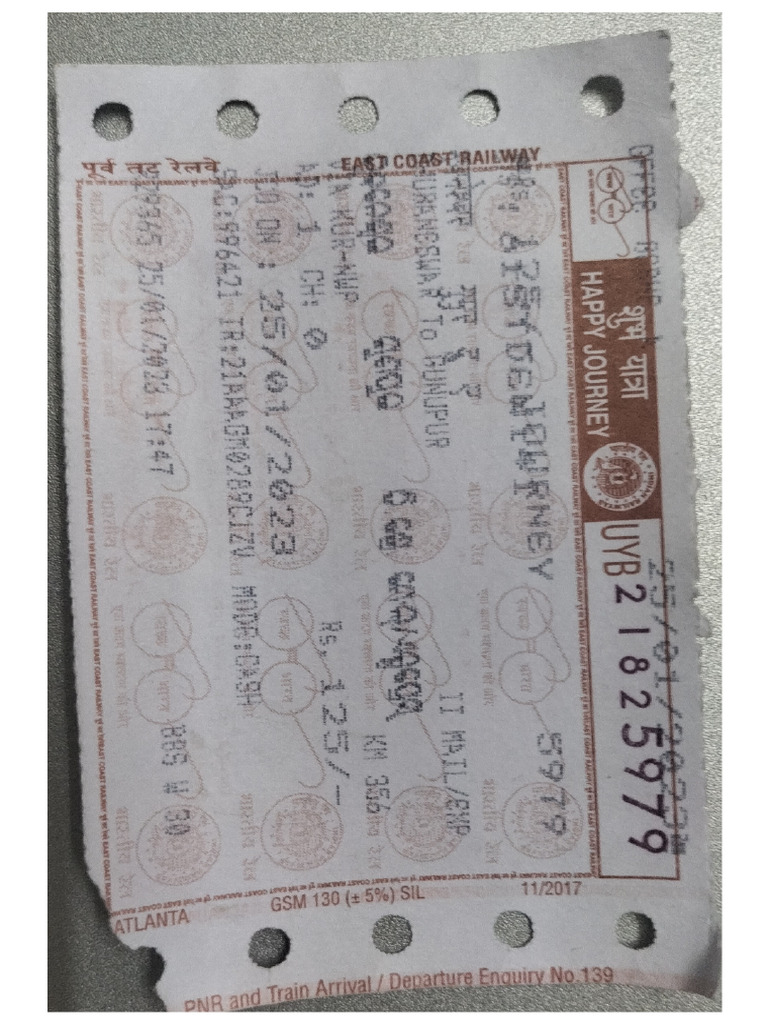 BBSR To GNPR Ticket | PDF