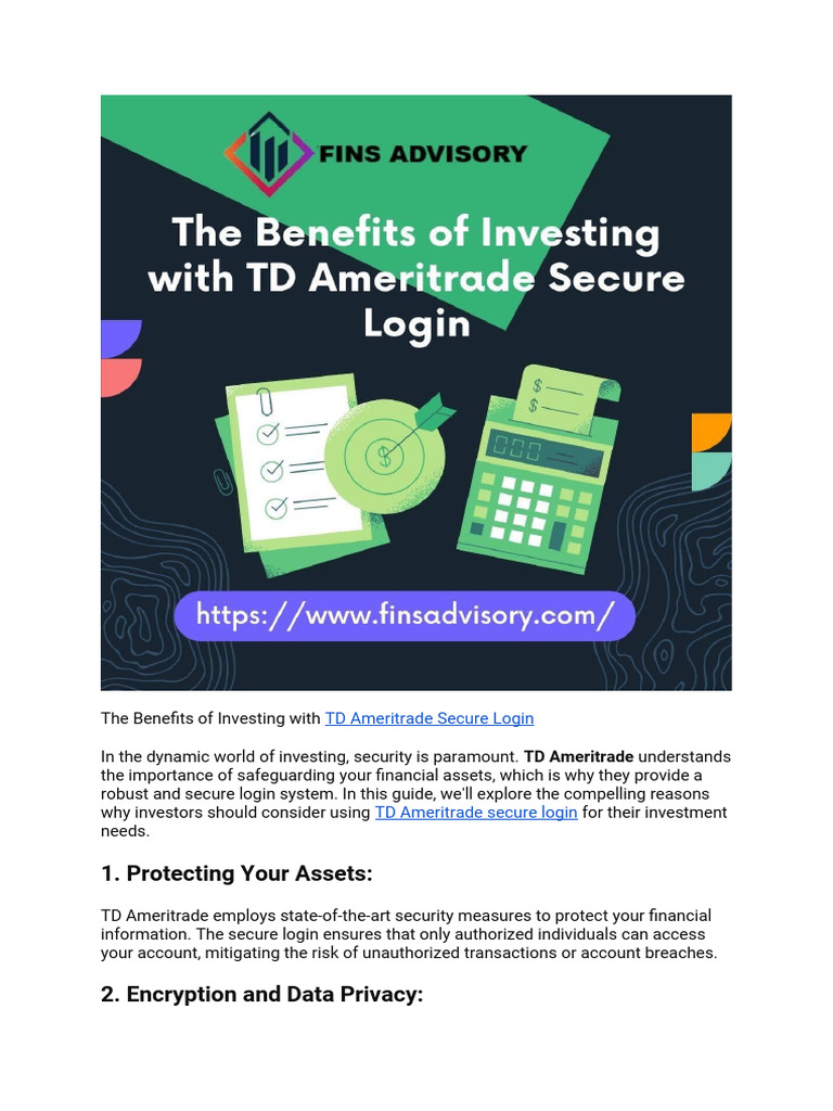 Benefits of TD Ameritrade Secure Login | PDF | Security | Computer Security