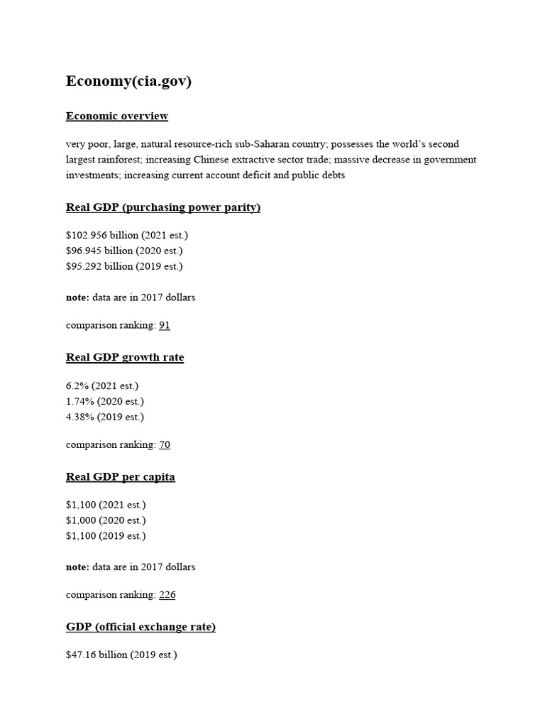Economical Overview of Cogo | PDF | Gross Domestic Product | Government ...