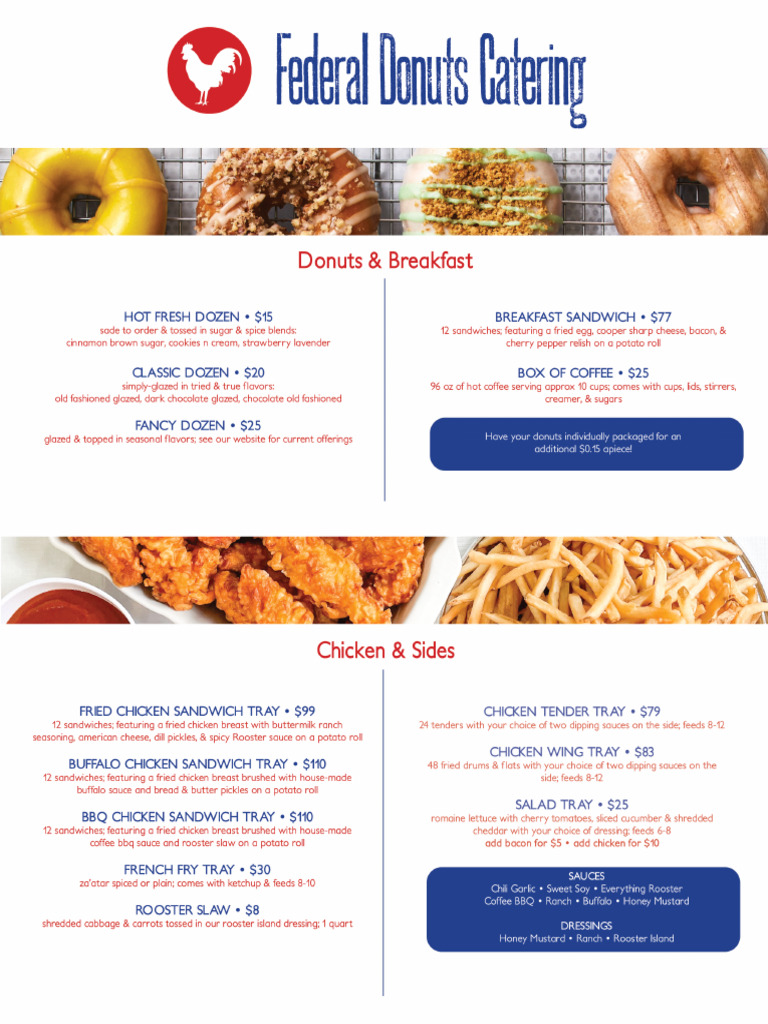 Federal Donuts Catering Menu | PDF