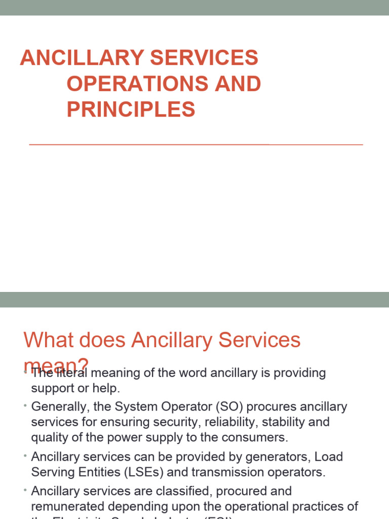 Ancillary Services | PDF | Electrical Grid | Electric Power Transmission