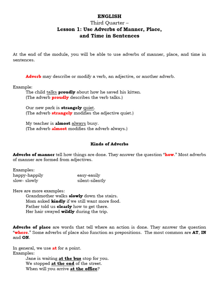 ENGLISH 4 - Module 1 | PDF