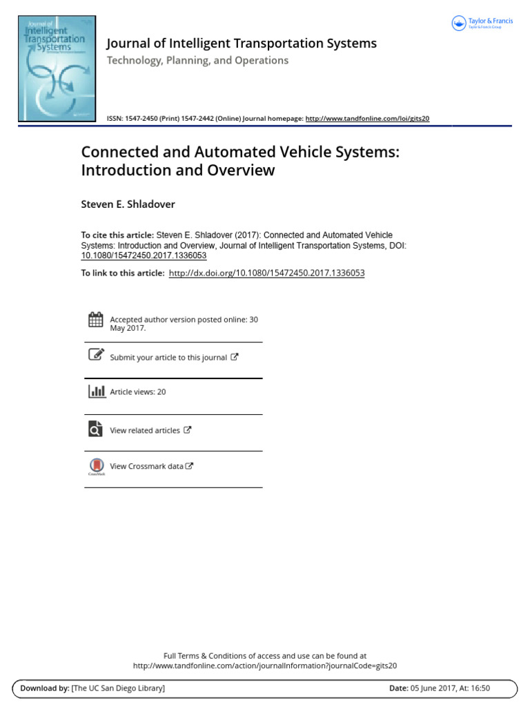 Connected and Automated Vehicle Systems. Journal of Intelligent ...