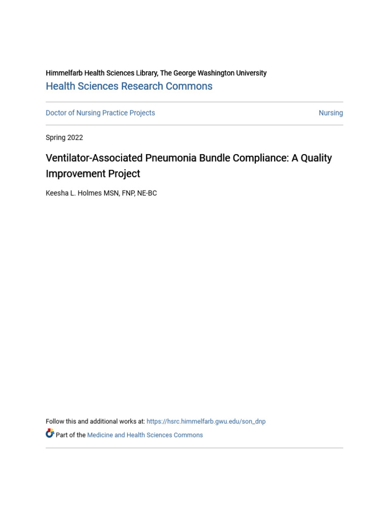 Ventilator-Associated Pneumonia Bundle Compliance - A Quality Impr ...