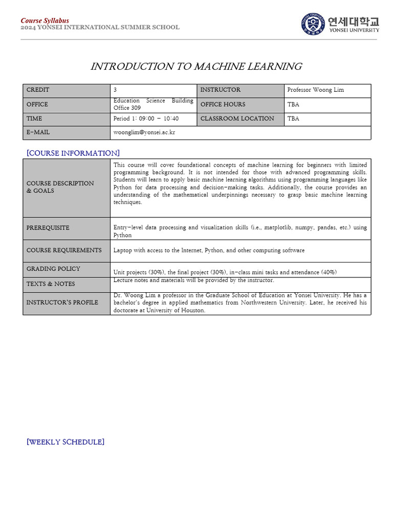 Intro to Machine Learning Course | PDF | Machine Learning | Computer ...
