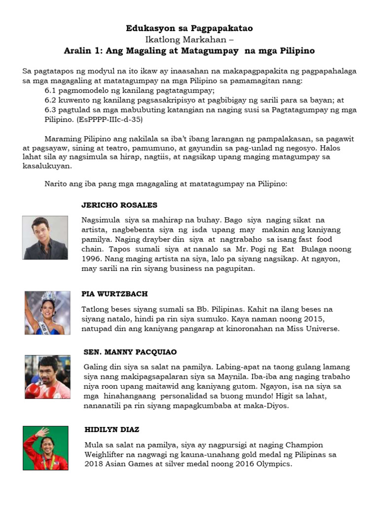 ESP 6 - Module 1 | PDF