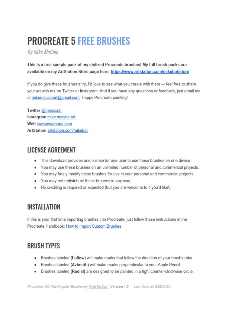 Free Brushes Guide 2020 | PDF | Software | Computing