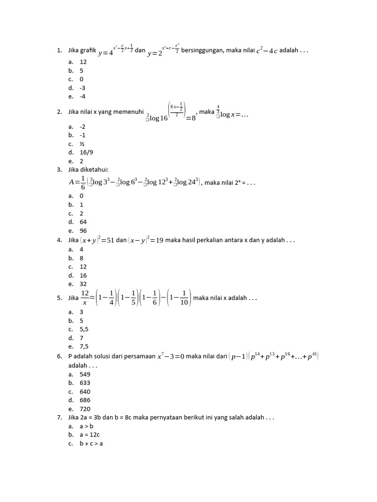 Soal Latsol UTBK Matematika 2023 | PDF