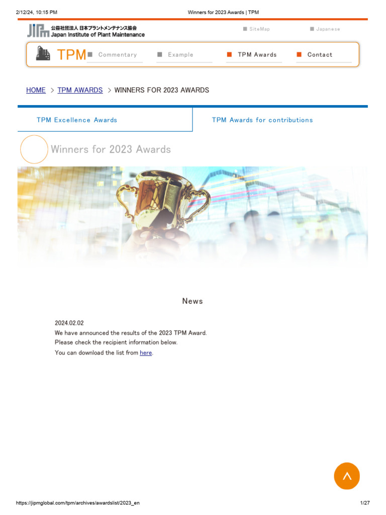 2023 TPM Award Winners Announced | PDF | Companies