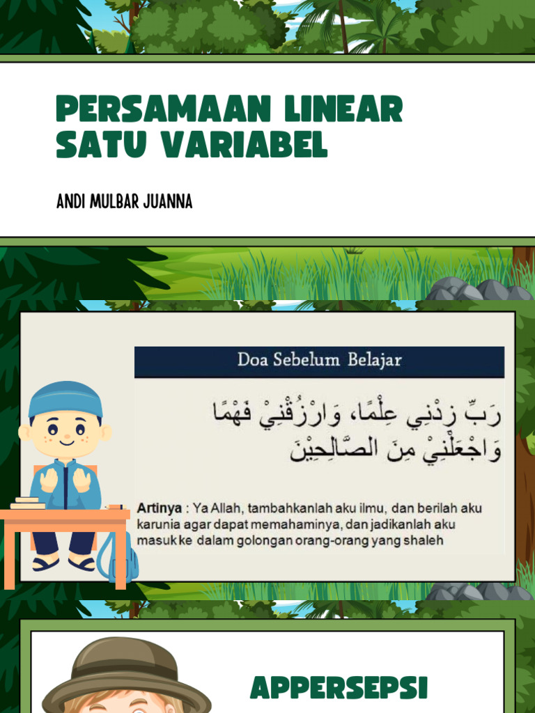 Persamaan Linear Satu Variabel dalam Matematika | PDF | Metode & Bahan Ajar