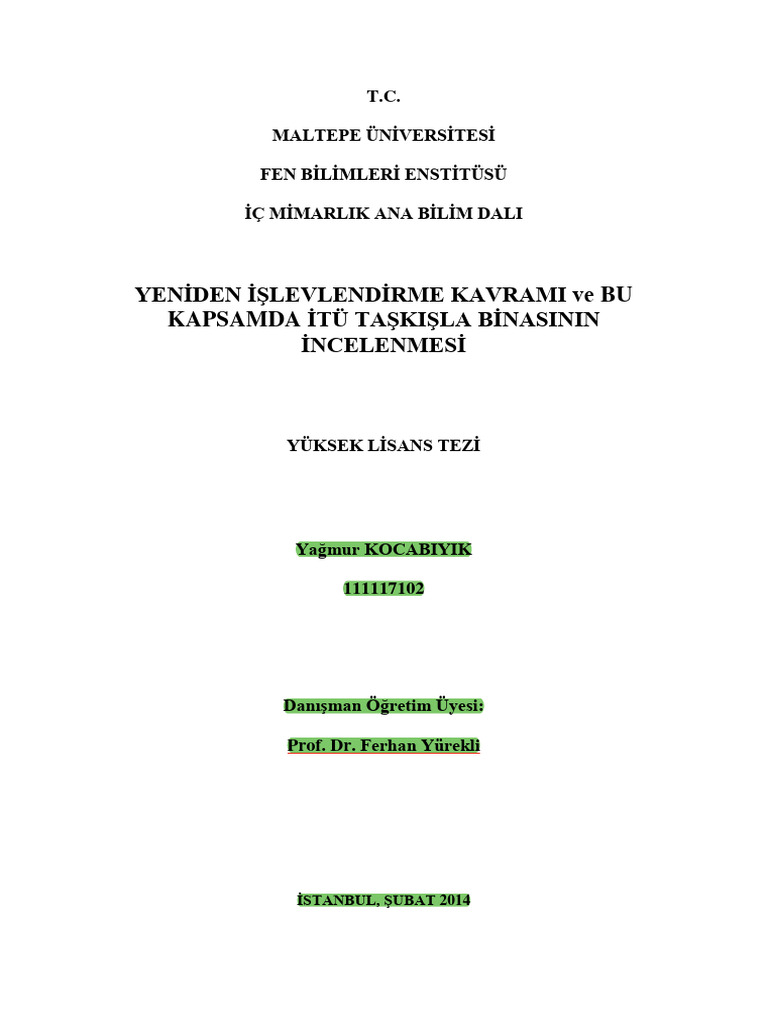 Taşkışla Tez | PDF