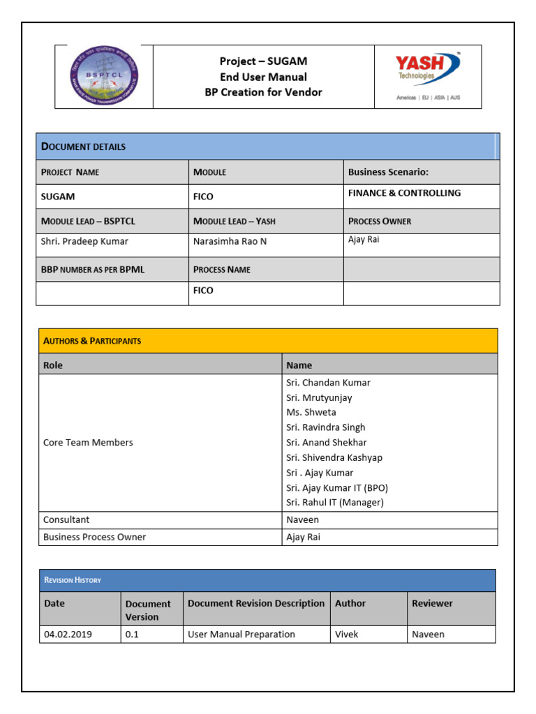 Manual BP Vendor Master Data Creation | Download Free PDF | Invoice ...