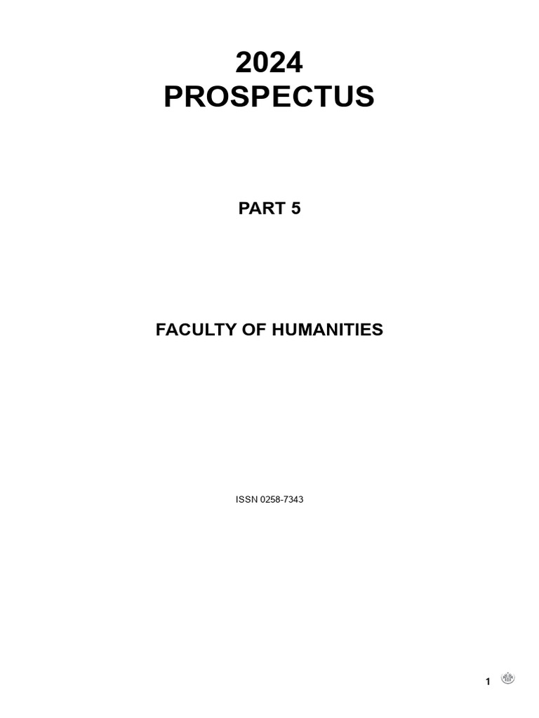 Humanities Prospectus 2024 | PDF | University And College Admission ...