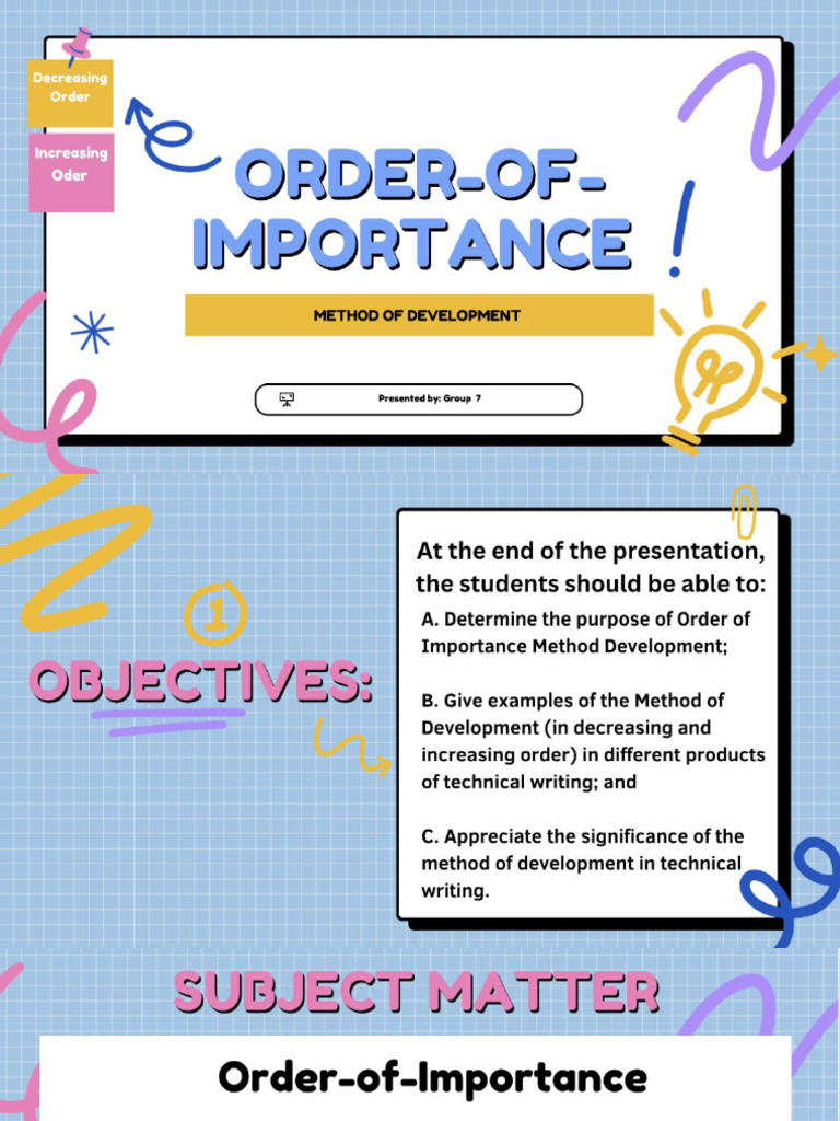 Order of Importance | PDF