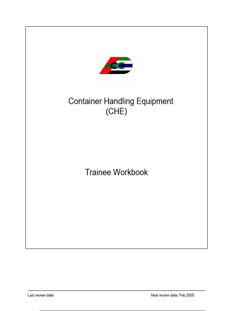 Container Handling Equipment Trainee Manual | PDF | Occupational Safety ...
