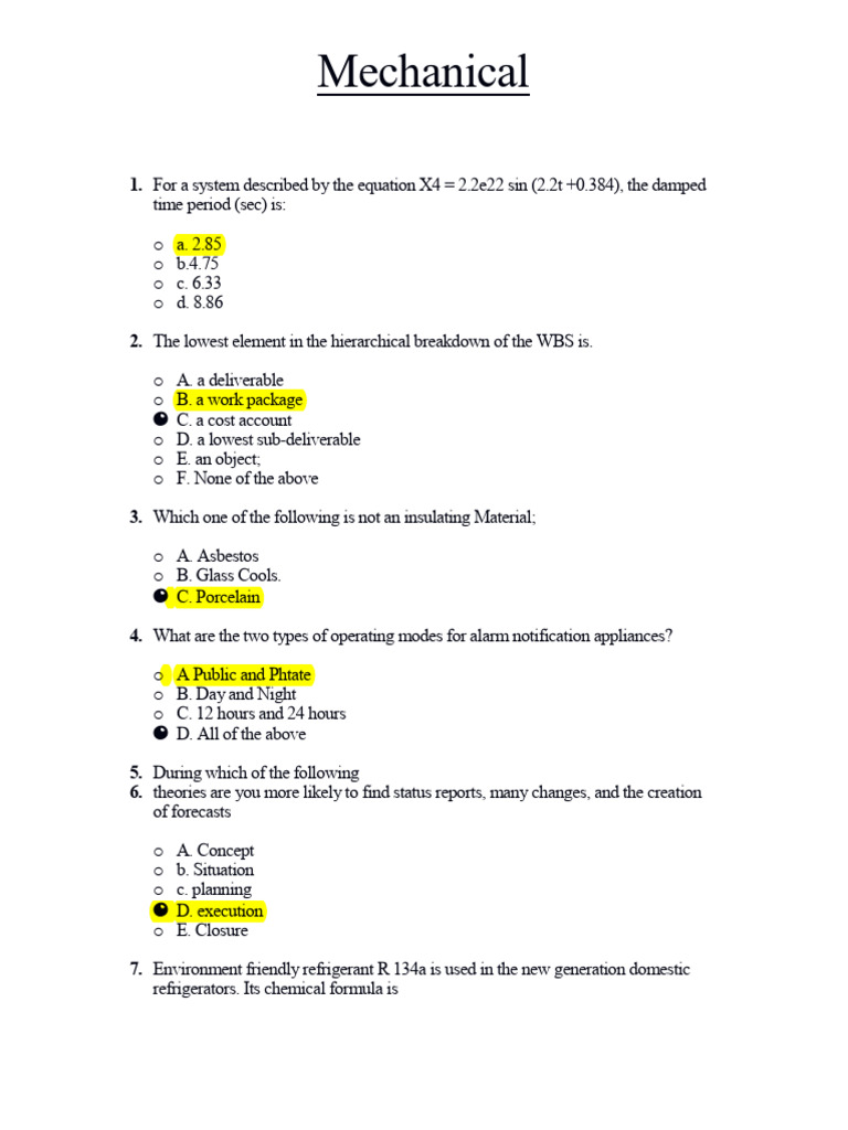 Mechanical Engineering Quiz Questions | PDF | Heat | Heat Transfer