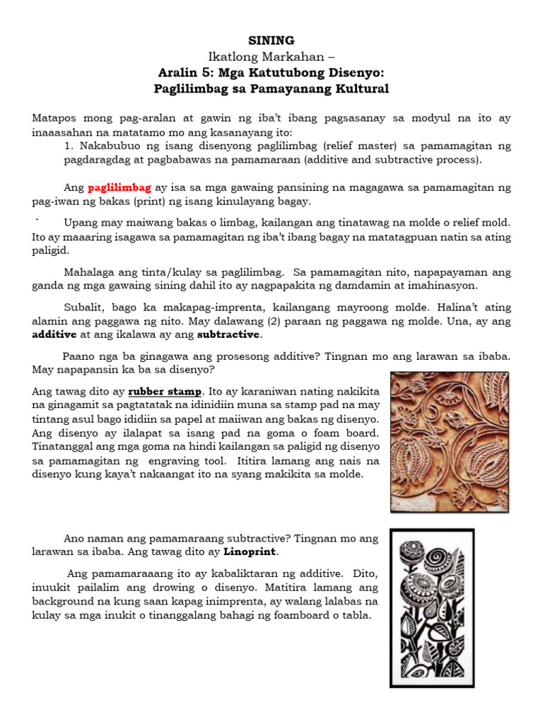 SINING 4 - Module 5 | PDF