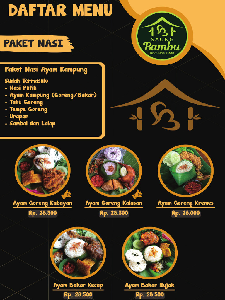 Menu Saung Bambu | PDF