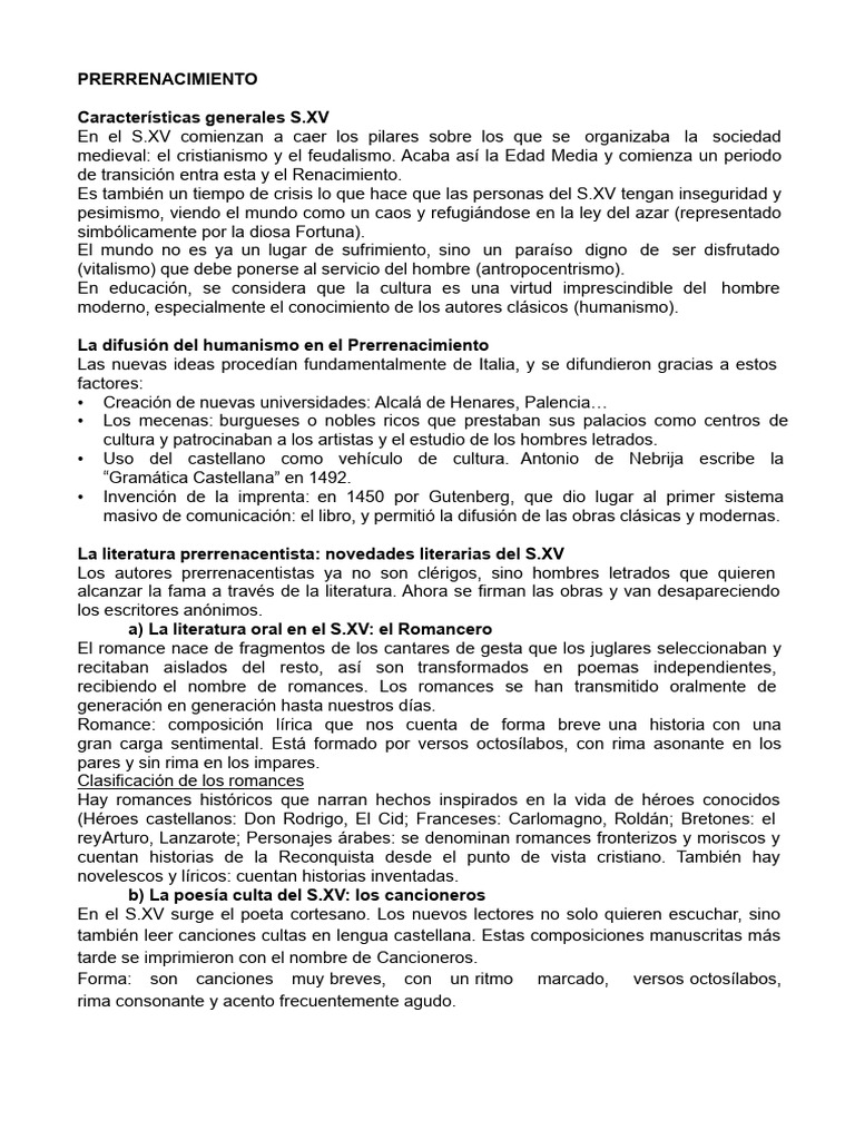 Prerrenacimiento 3º | PDF | Poesía