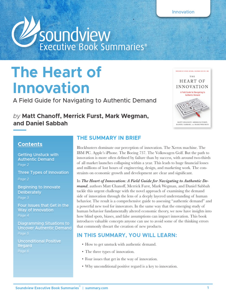 The Heart of Innovation | PDF | Evidence | Bias