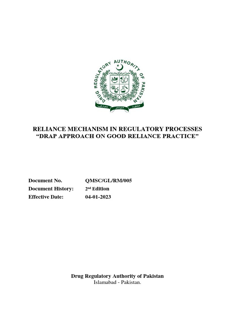 2nd Edition Relaince Mechansim in Regulatory Processess | PDF ...