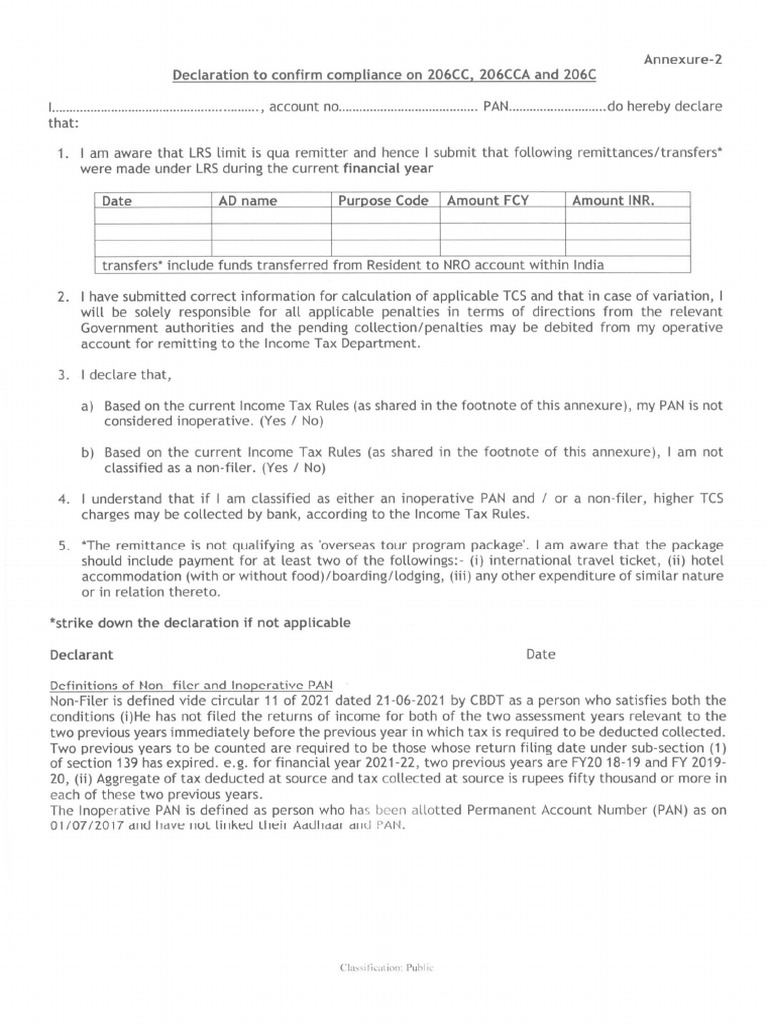 TCS DECL FOR LRS (2) | PDF