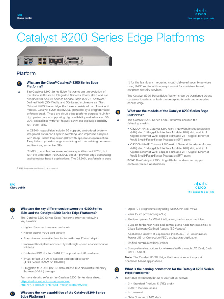 Catalyst 8200 Series Edge Platforms Faq | PDF | Virtual Private Network ...