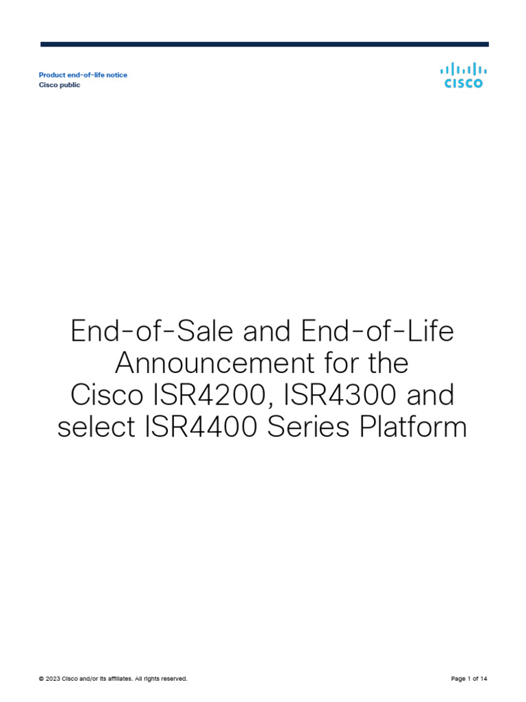 Select Isr4k Series Platform Eol | PDF | Power Supply | Application Software