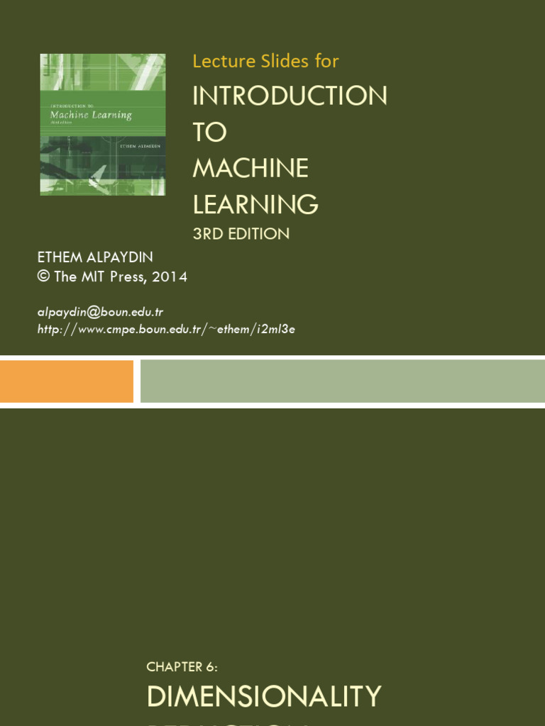 I2ml3e Chap6 | PDF | Principal Component Analysis | Algebra