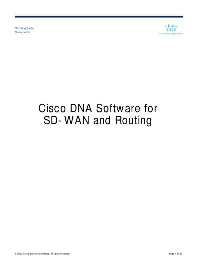 Cisco DNA Software For SD-WAN and Routing Ordering Guide Guide-C07-740642 | PDF | Router ...