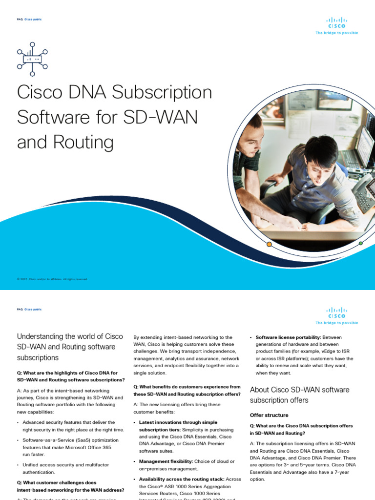 Cisco DNA Subscription Software For SD-WAN and Routing FAQ Nb-06-Dna-Sw-Rout-Sub-Faq-Ctp-En ...