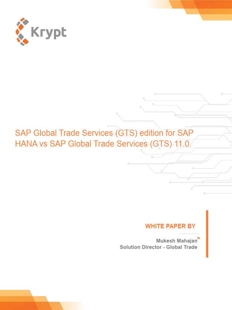 WP - Sap Gts 11.0 Vs Sap Gts Edition For Sap S4hana | Download Free PDF ...