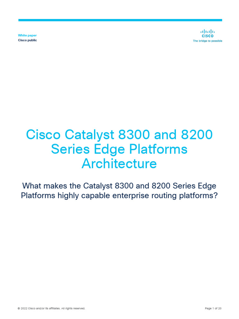 Catalyst 8300 8200 Series Edge Platforms Architecture WP | PDF | Multi ...