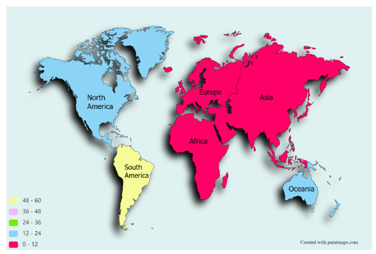 World Continents Map Chart | PDF