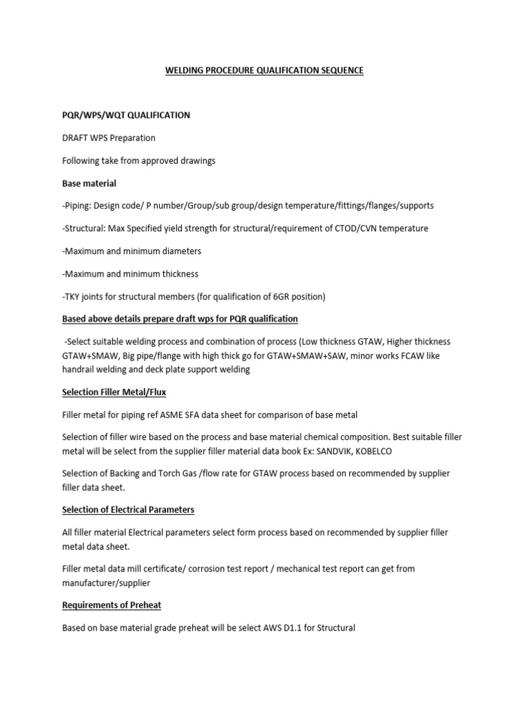 Welding Procedure Qualification Sequence | PDF | Construction | Welding