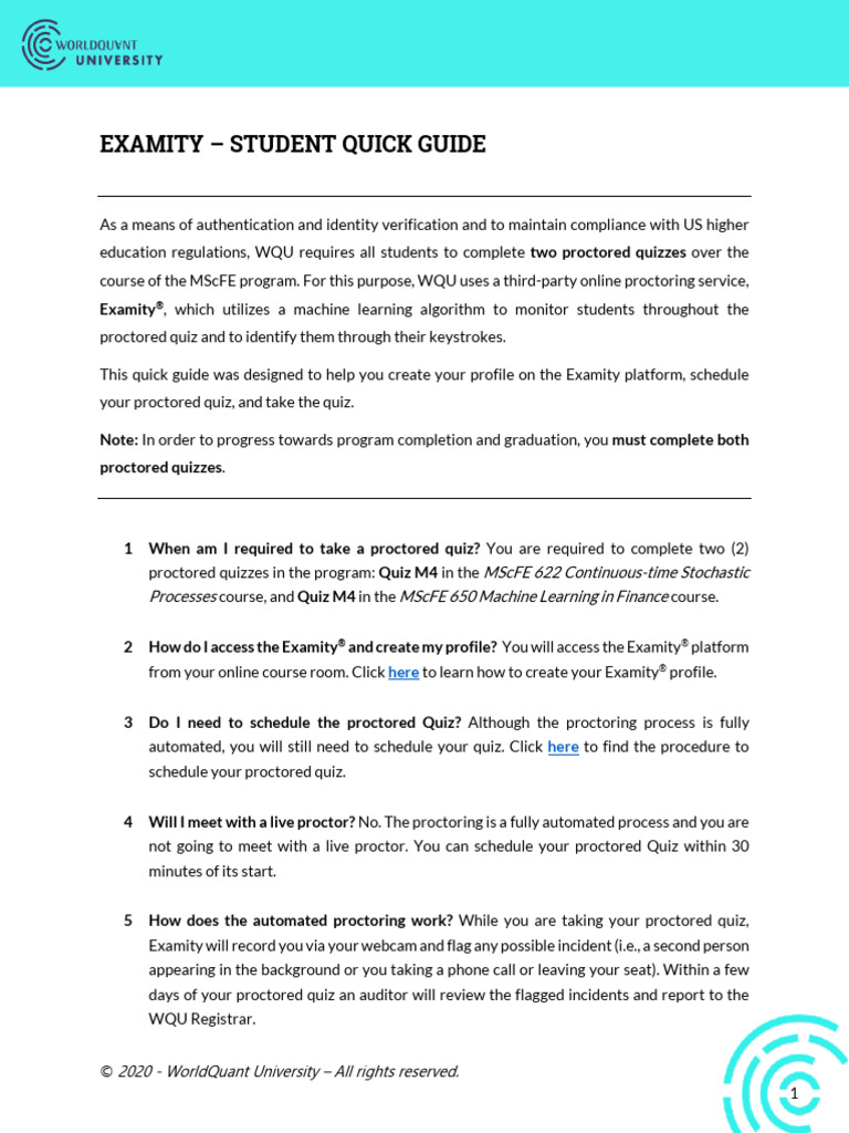 EXAMITY Student Quick Guide | PDF | Authentication | Identity Document EXAMITY Student Quick Guide | PDF | Authentication | Identity Document
