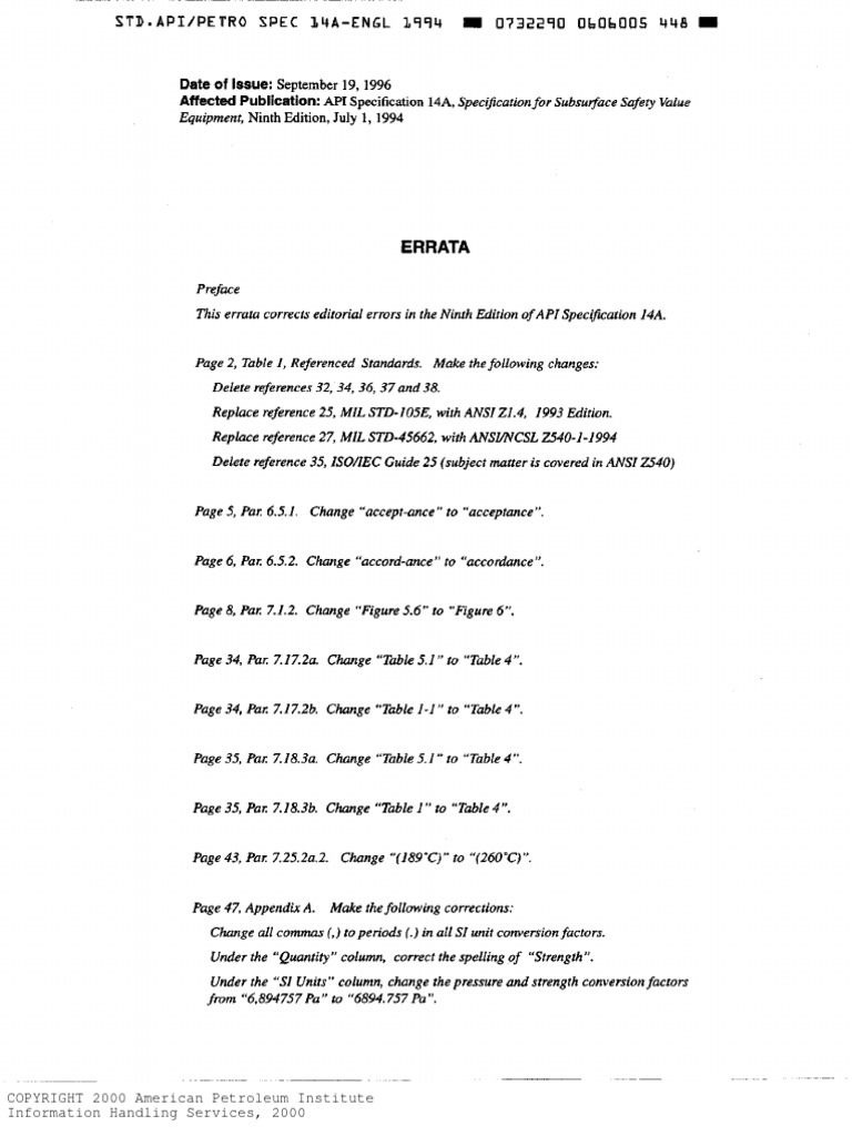 Api 14a Standard | PDF | Economy Related Organizations | Social Economy